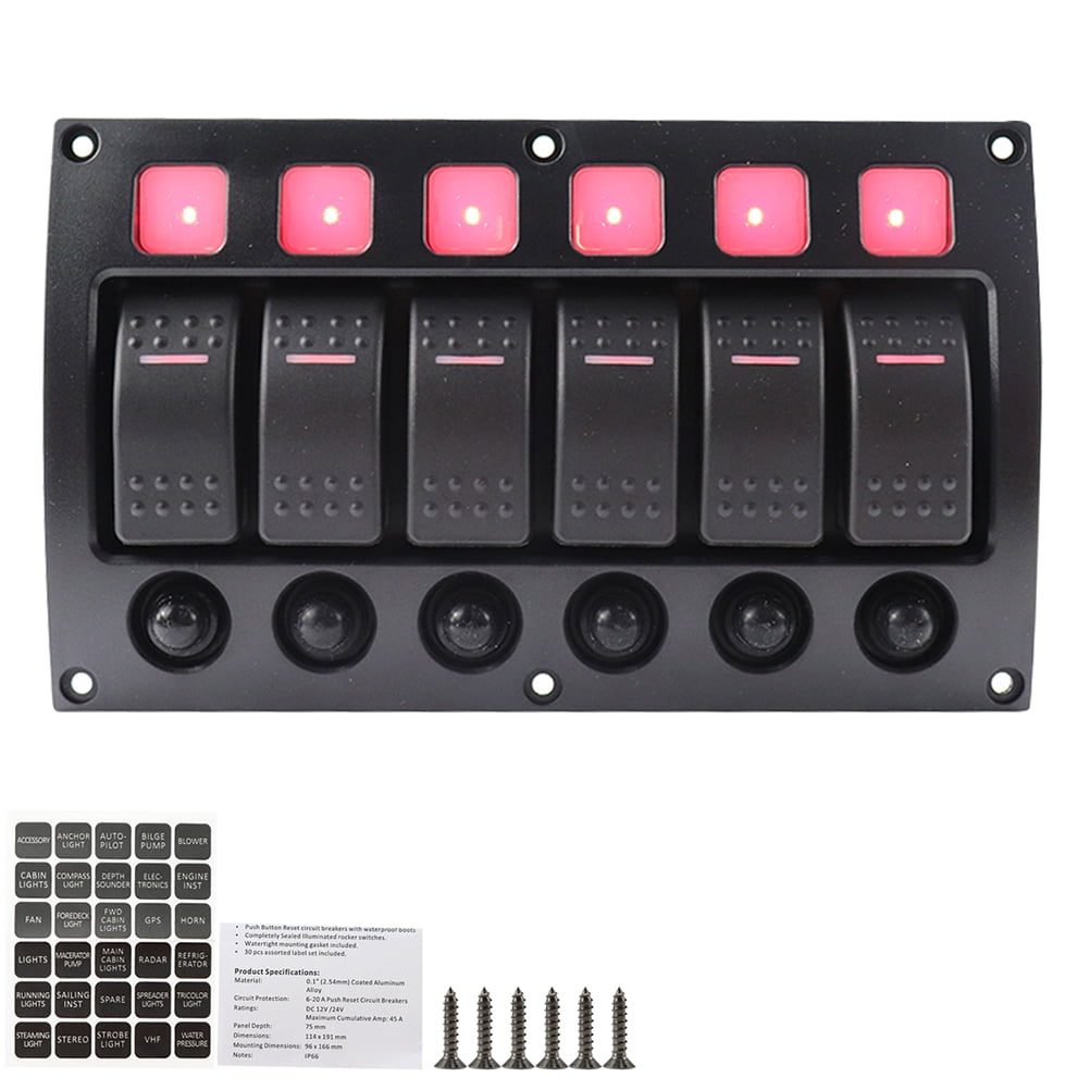 12 V/24V Automotive Panel Secure Switch Panel ON/ Off Pre- Wired Rocker ...