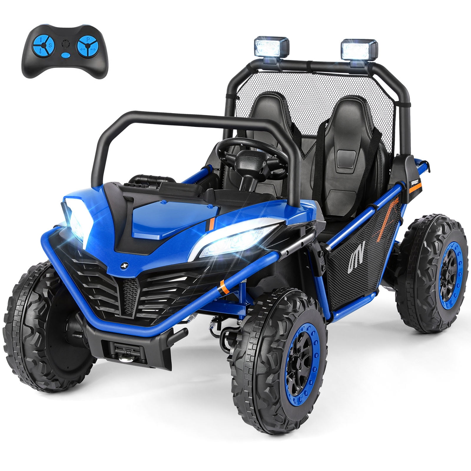 Neche 12V 2-Seater Rideable Toy Car, 4WD Electric Off-Road UTV for Kids ...