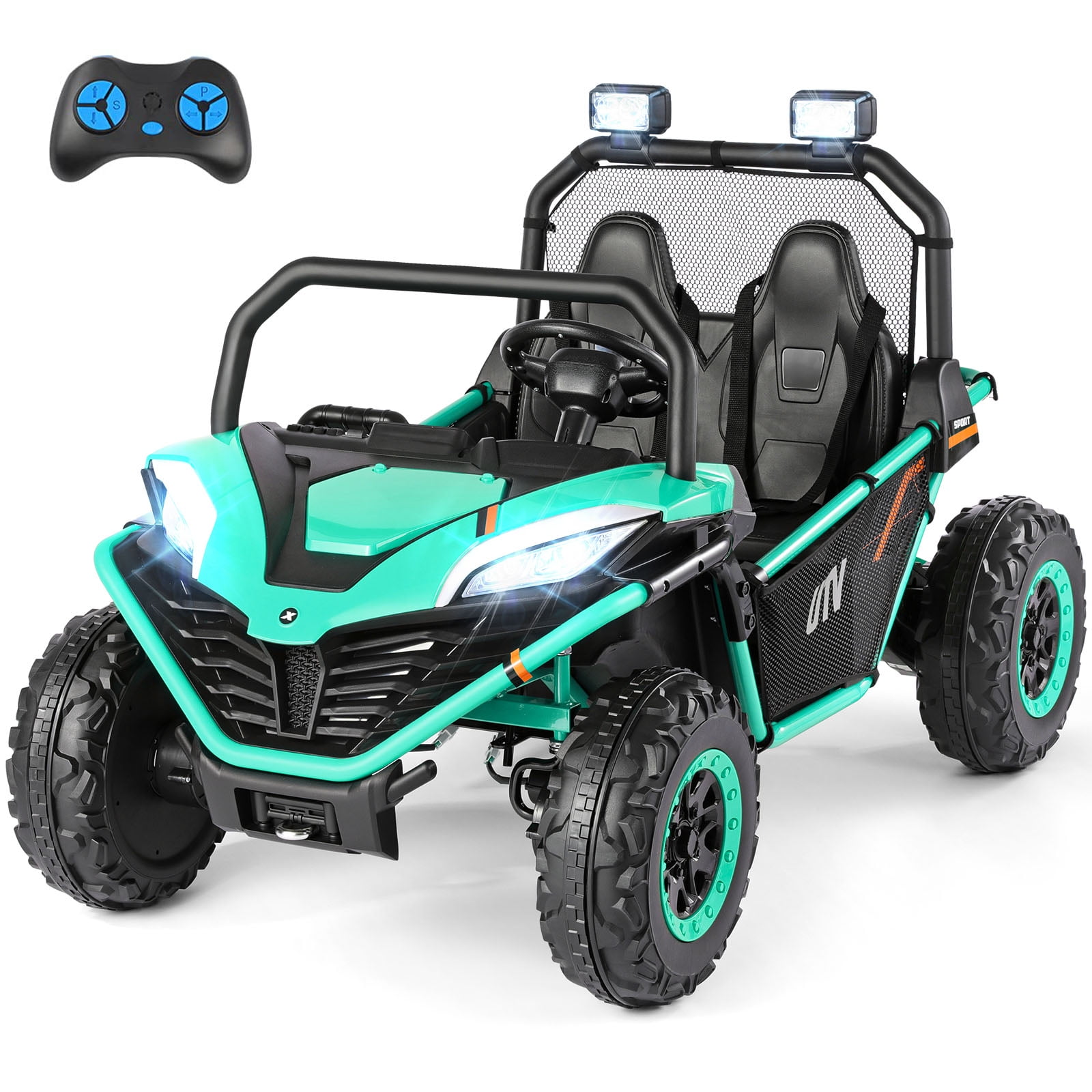 Neche 12V 2-Seater Ride-On Kid's Car, 4WD Electric Off-Road UTV, Remote Control, Rideable Jeep ...