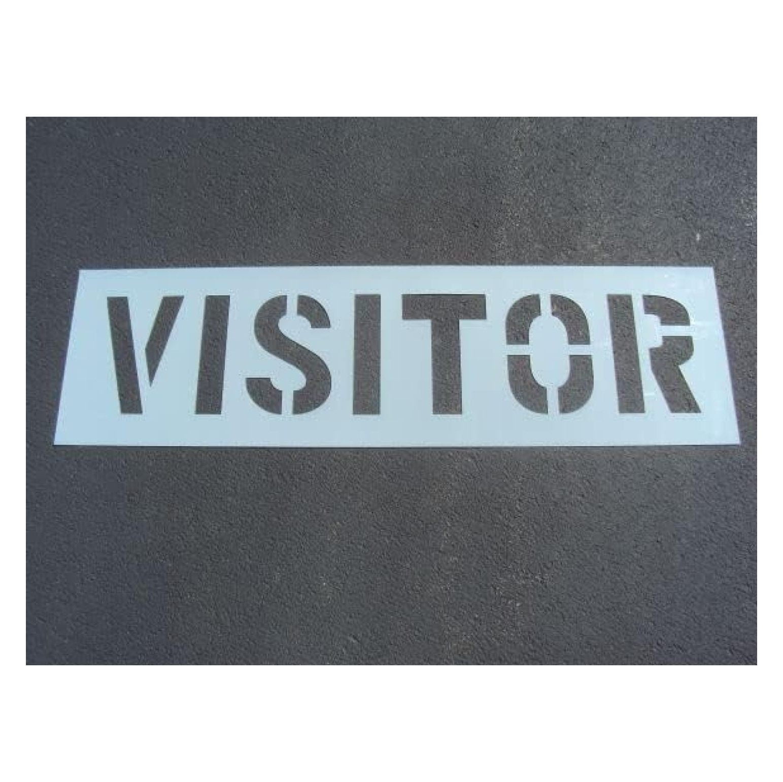 12" Visitor Parking Lot Stencil - Actual 12 Inch Letters - SPANS 57". Wider Font. Easy to See ...