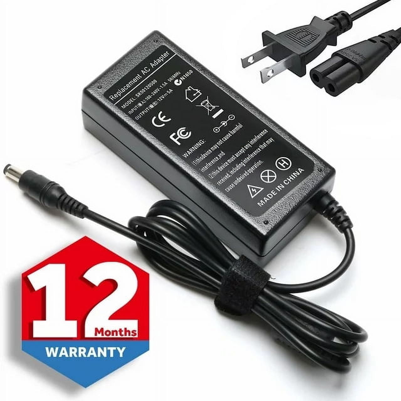 Zmoon 12V 5A 60W DC AC Adapter Charger Power Supply Cord for Acer ...
