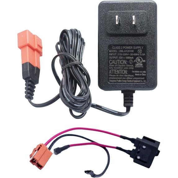 12 Volt Battery Charger for Ride On Toys and Battery Wire 12V Kids Ride ...
