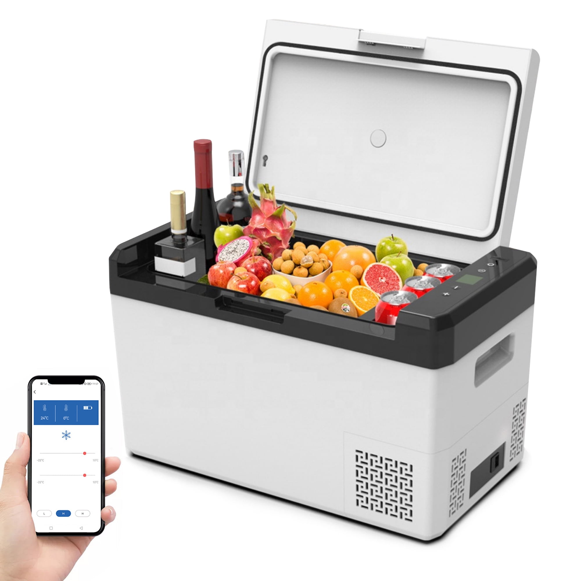 12 Volt Car Refrigerator, 26QT(25L) Portable Car Refrigerator, -8℉~68 ...
