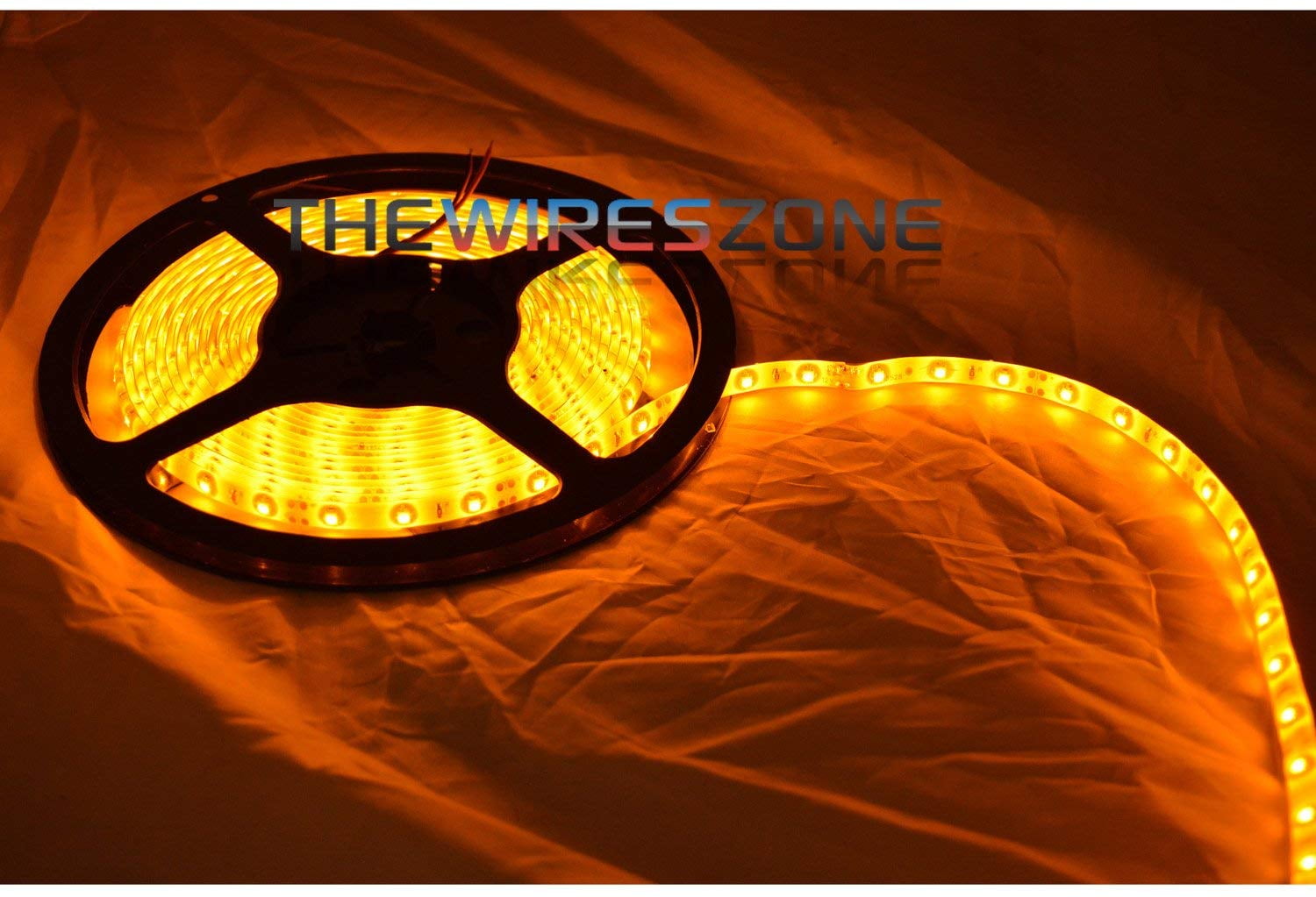 12 Volt DC Super Bright Yellow SMD LED 5 Meter Flexible Strip Light ...