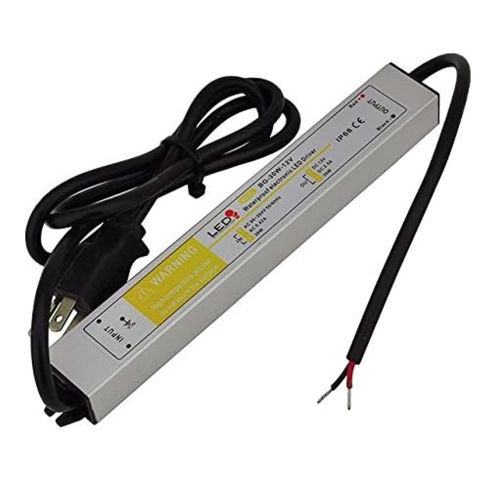 12 Volt DC Waterpoof LED Power Suppply Driver Transformer with 3-Prong ...