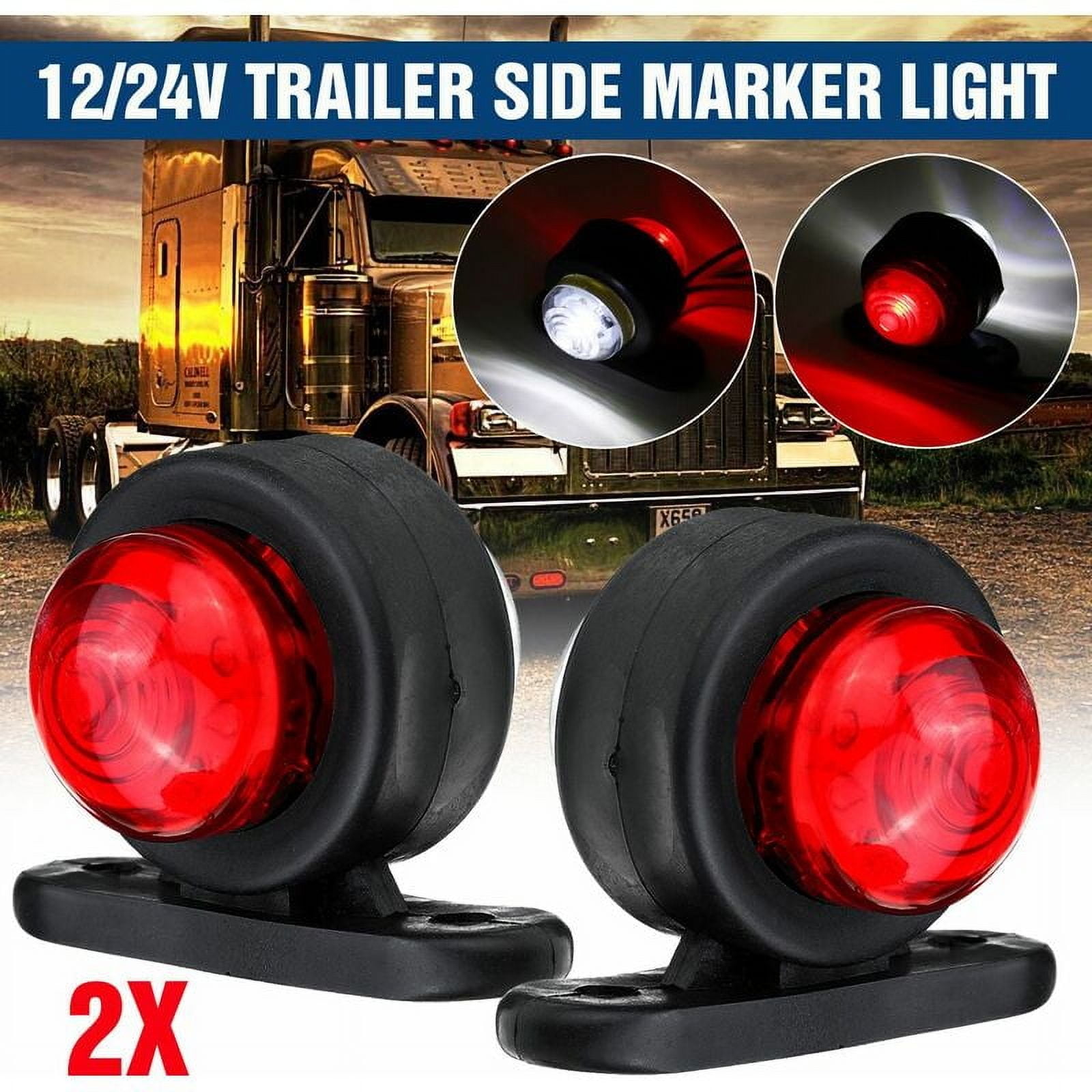 12 Volt LED Marker Lights For Trailer, Red Flush Mount With Sealed ...