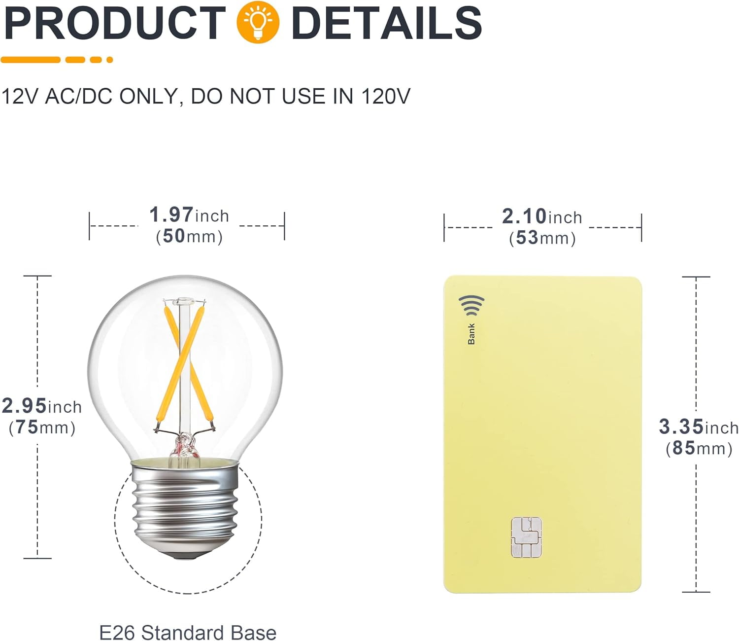 12 Volt Low Voltage Led Light Bulbs - Soft Warm 2700K 2W (Only For 12V ...