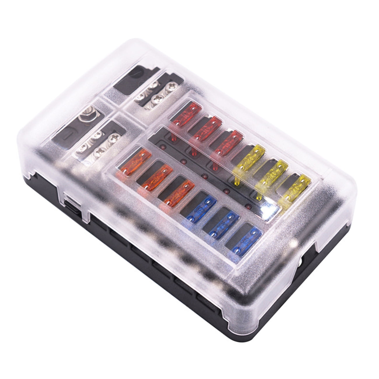 12 Volt Marine Boat Waterproof Fuse Block, 12 Way Automotive Fuse Box ...