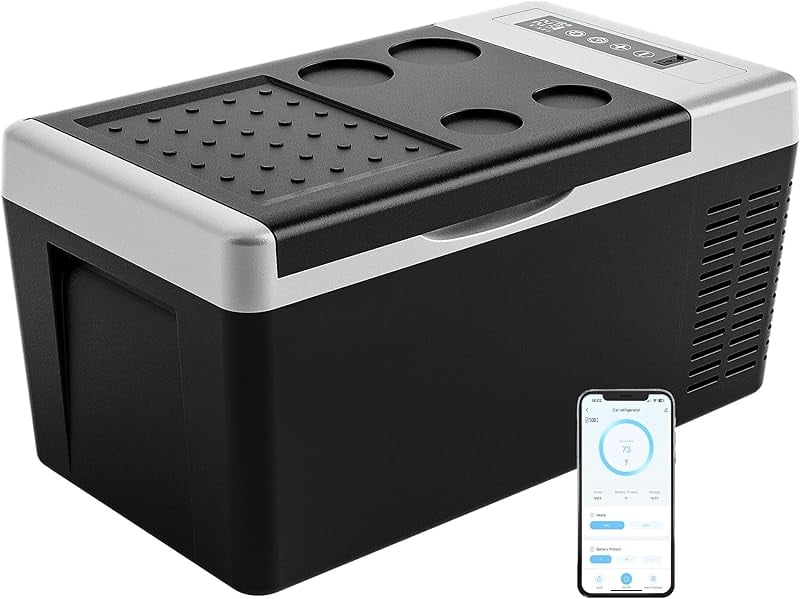 12 Volt Refrigerator, 19QT(18L) Compressor Electric Cooler APP Control ...