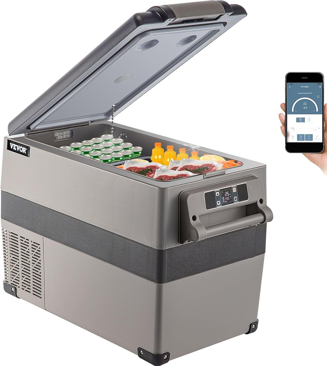 12 Volt Refrigerator 45L(48qt) Fast Cooling Portable Freezer with App ...