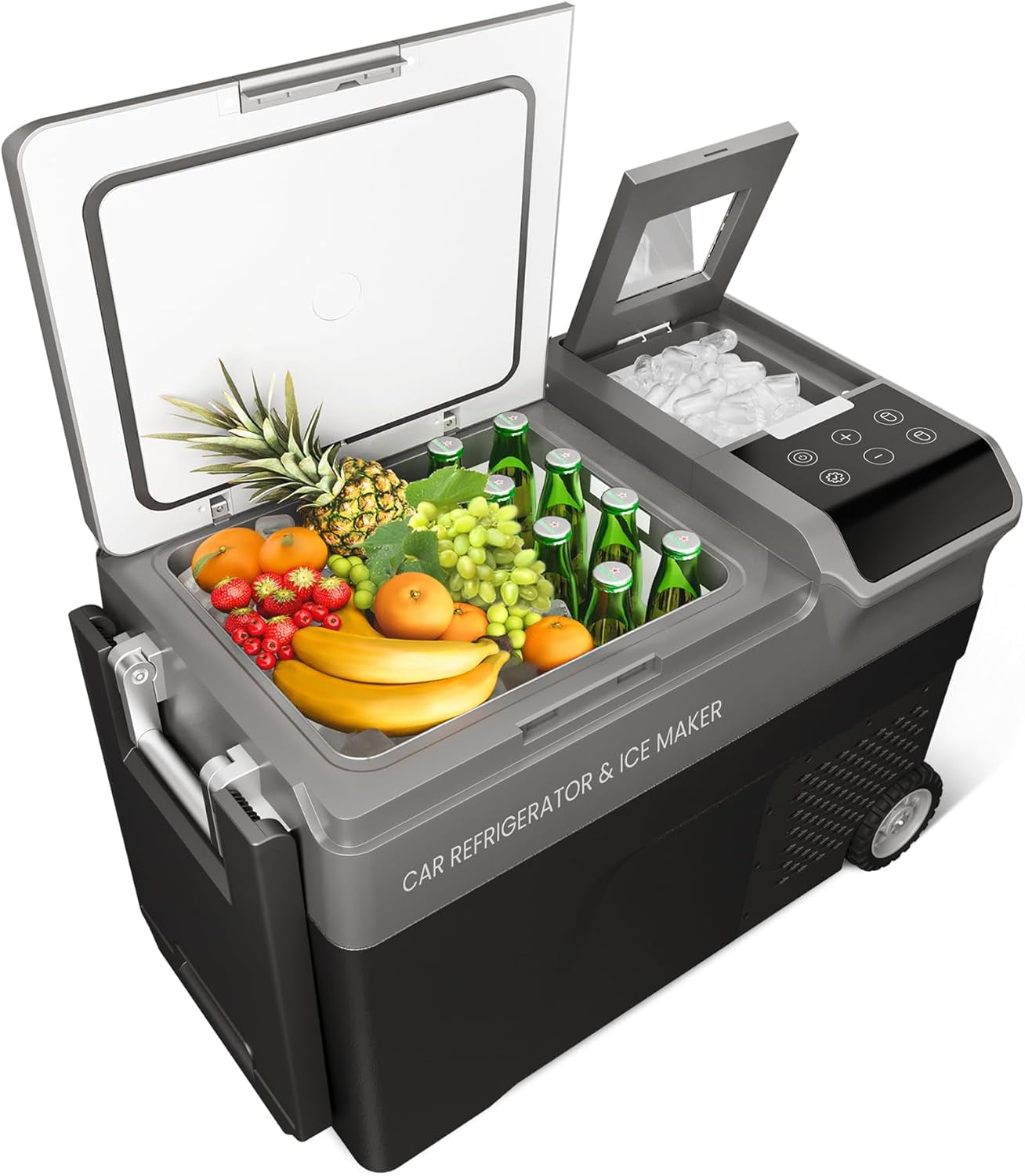 12 Volt Refrigerator with Ice Maker,40QT(38L) Electric Cooler, Car ...