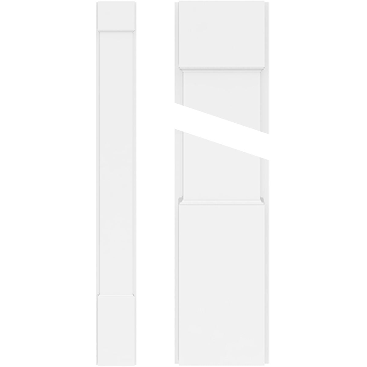 12"W x 120"H x 2"P Plain PVC Pilaster w/Standard Capital & Base (Pair ...