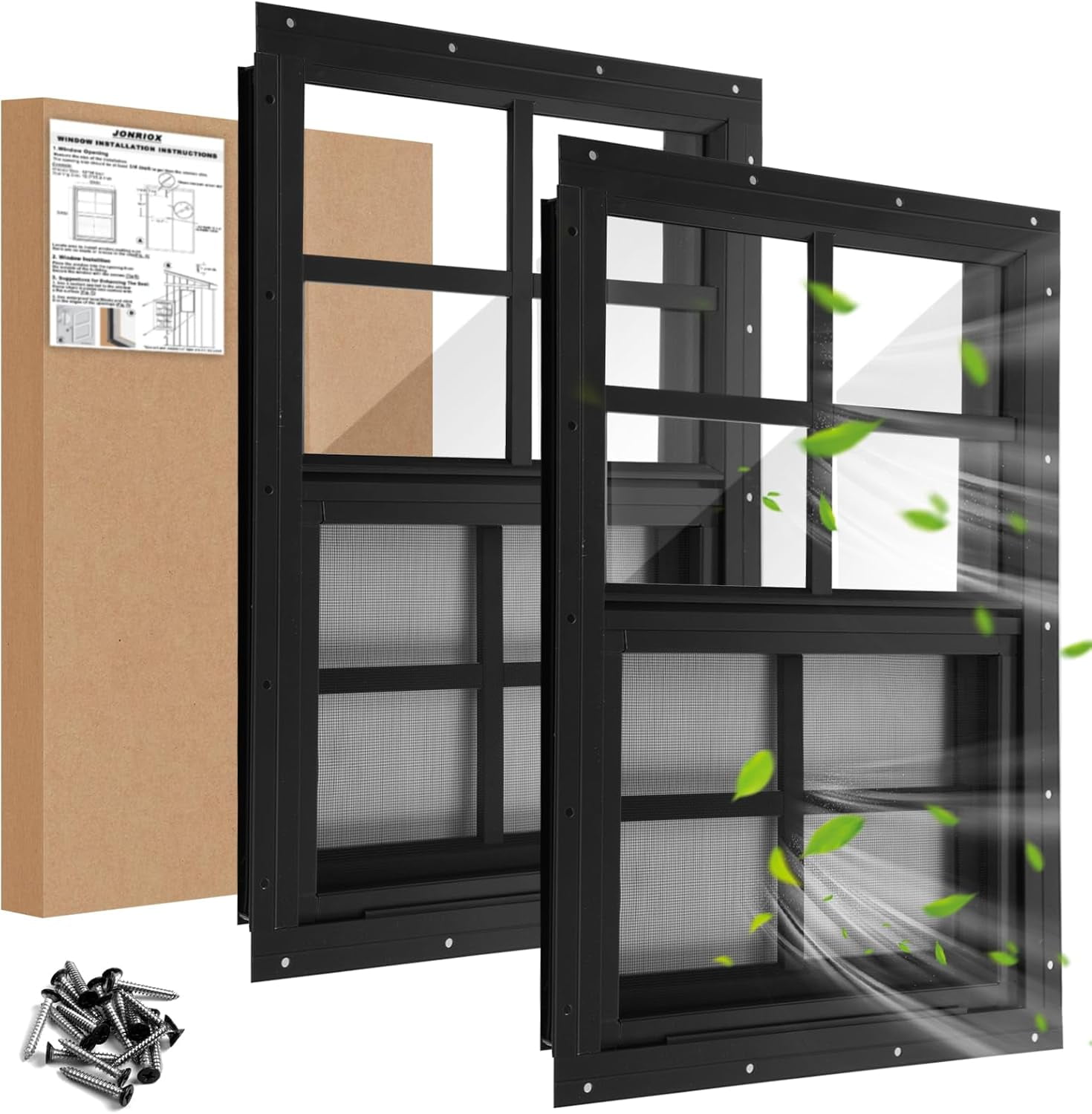 12" W x 18" H Shed Window,Sliding Window, Aluminum Gray Flush Mount ...