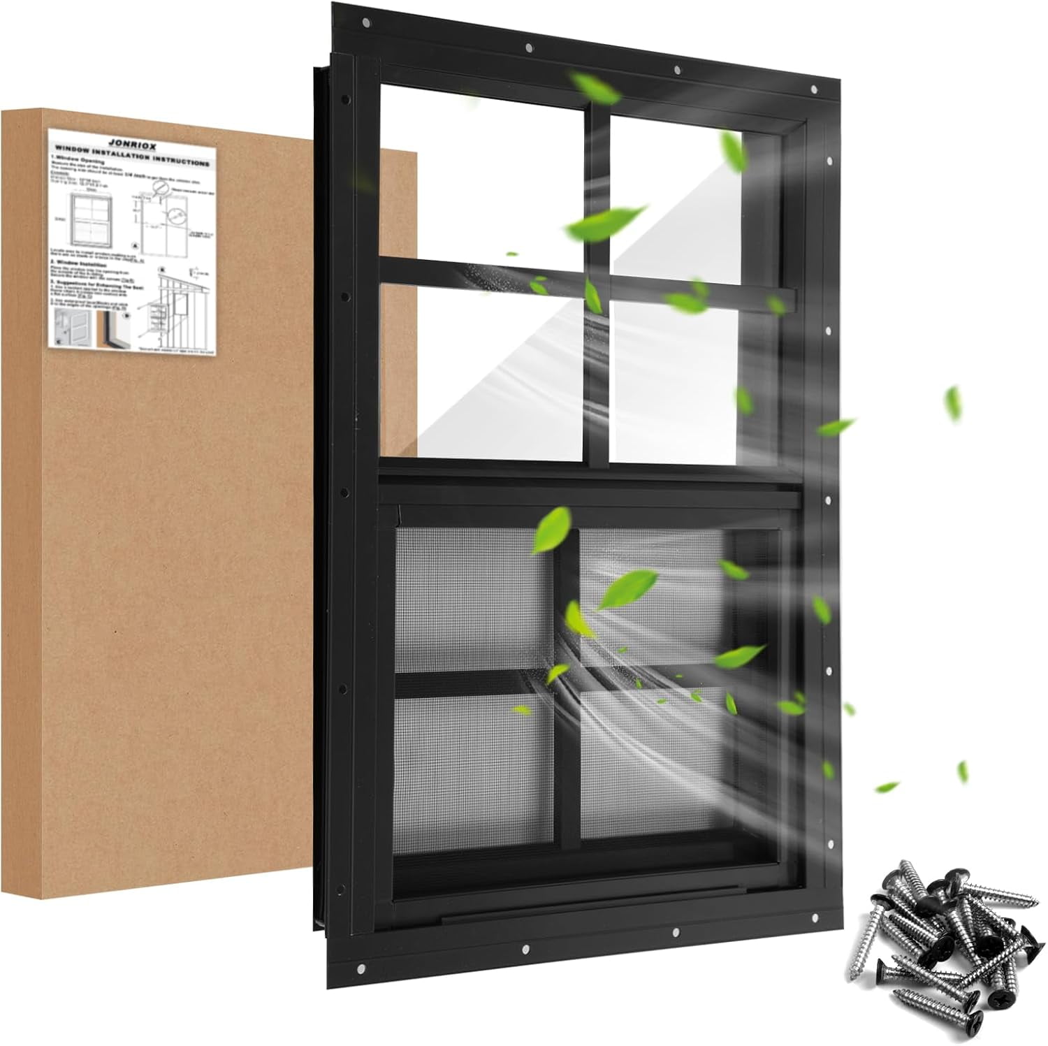 12" W x 18" H Shed Window,Sliding Window, Aluminum Grey Flush Mount ...