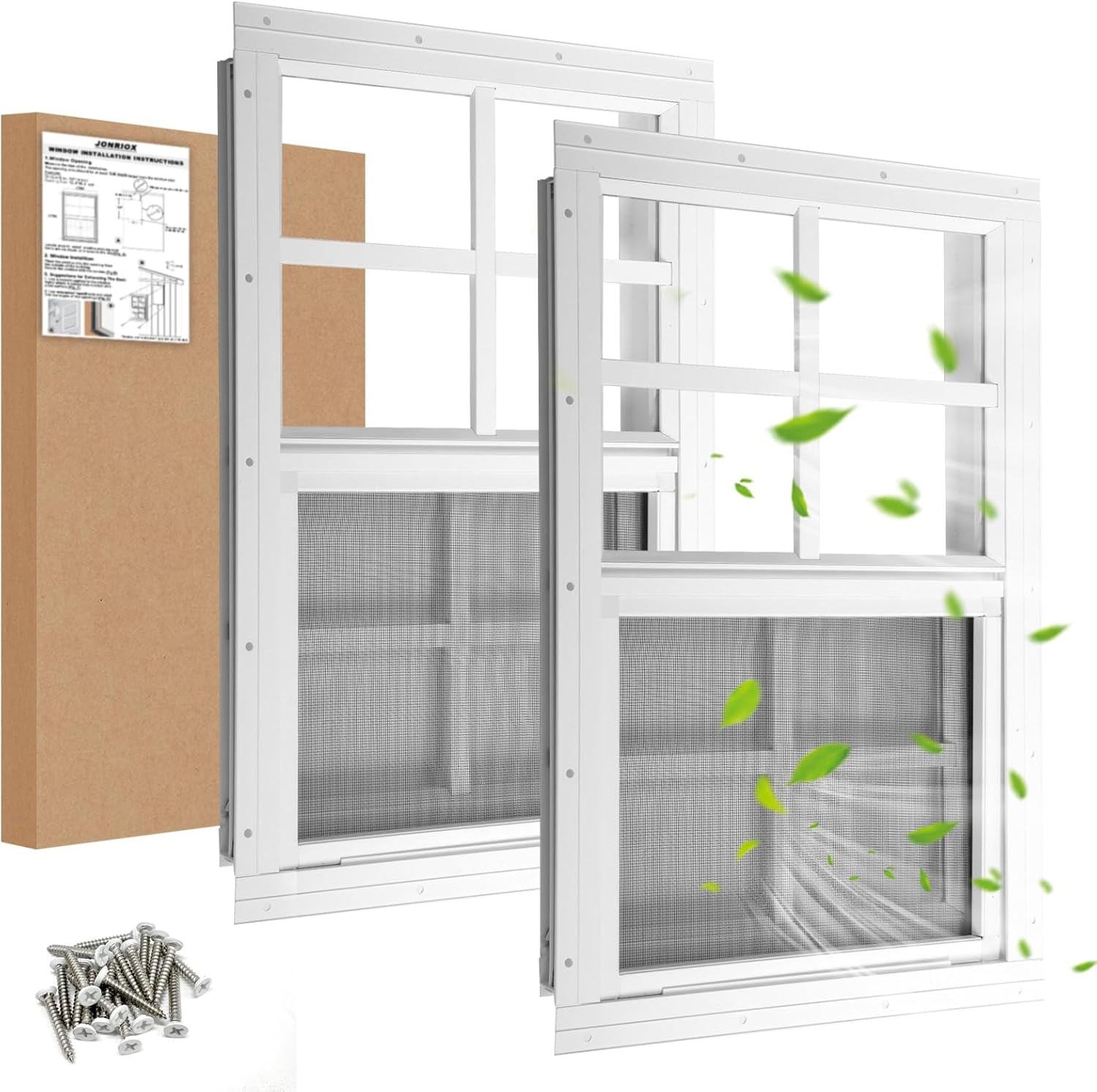 12" W x 18" H Shed Window,Sliding Window, Aluminum White Flush Mount ...