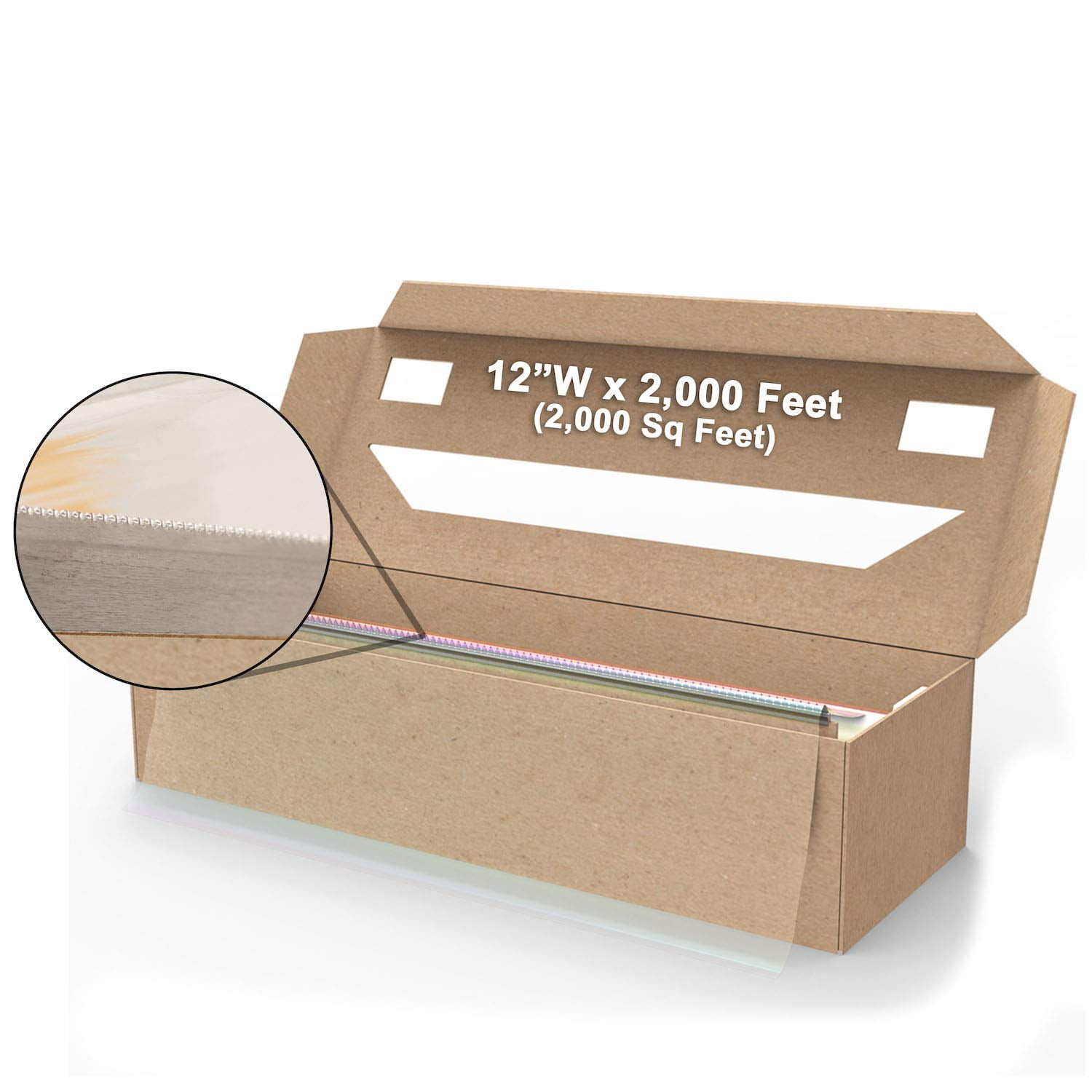 (12"W x 2,000 Feet) SealWrap Cling Classic ZipSafe Plastic Wrap PVC w ...