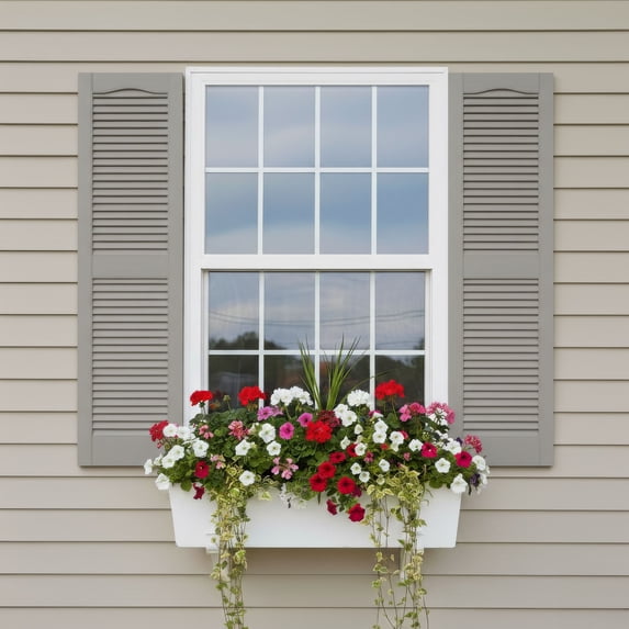 12"W x 25"H EverColor Open Louver Shutters, w/Installation Shutter-Lok ...