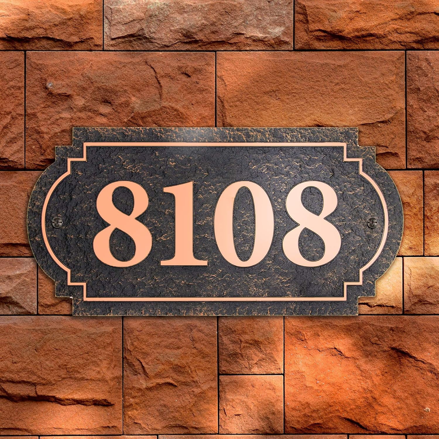 12" W x 6" H Vintage Address Plaque Home Address Sign Decorative Rustic ...