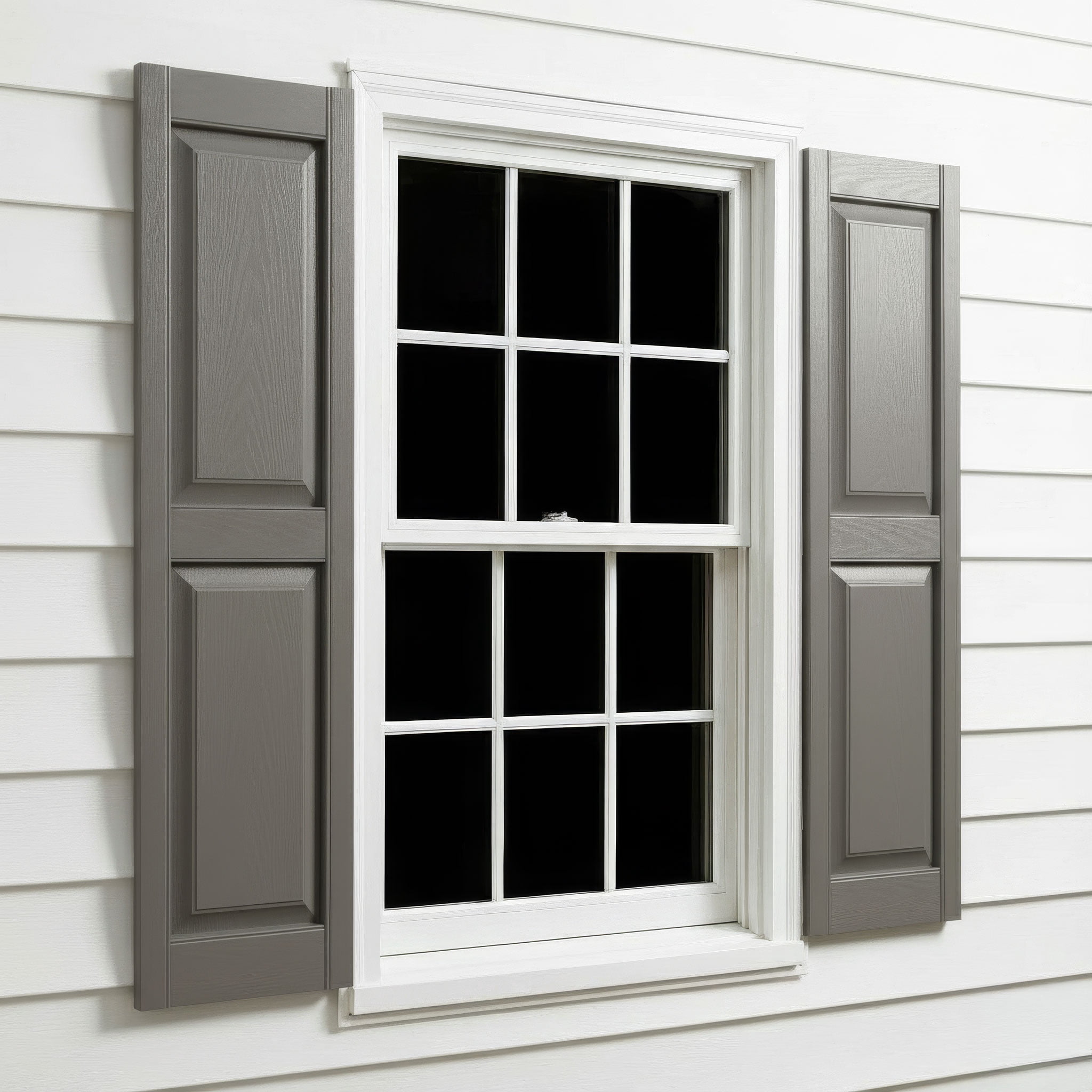 12"W x 71"H EverColor Raised Panel Exterior Vinyl Shutters, w ...