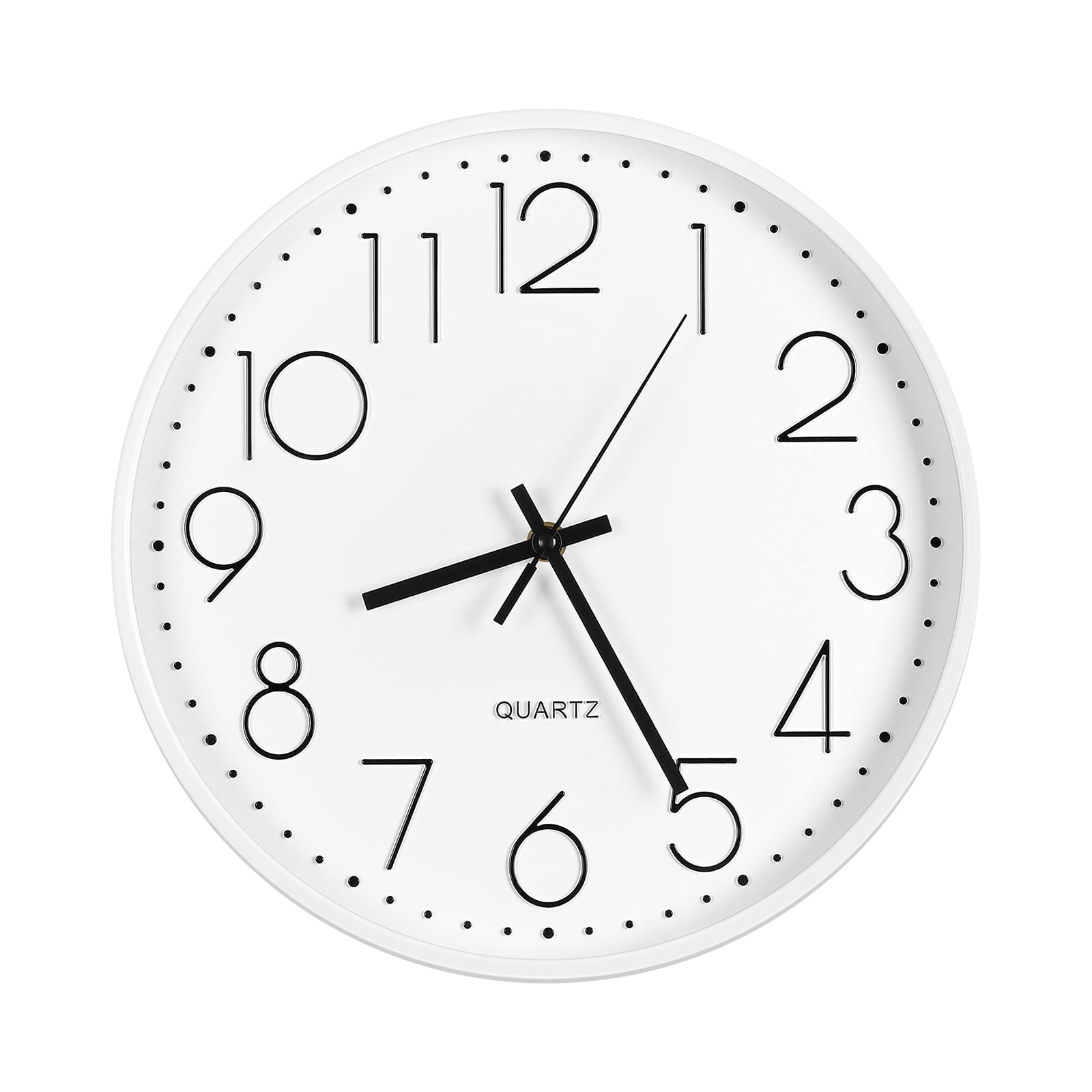 12" Wall Clock , Silent Wall Clock Non Ticking, White - Walmart.com