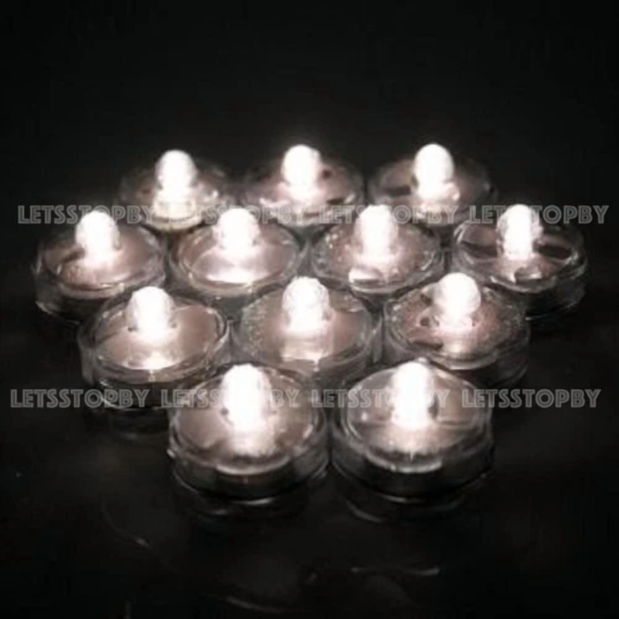 12 Warm White Submersible Waterproof Tea Candle Wedding Floral Led Vase ...
