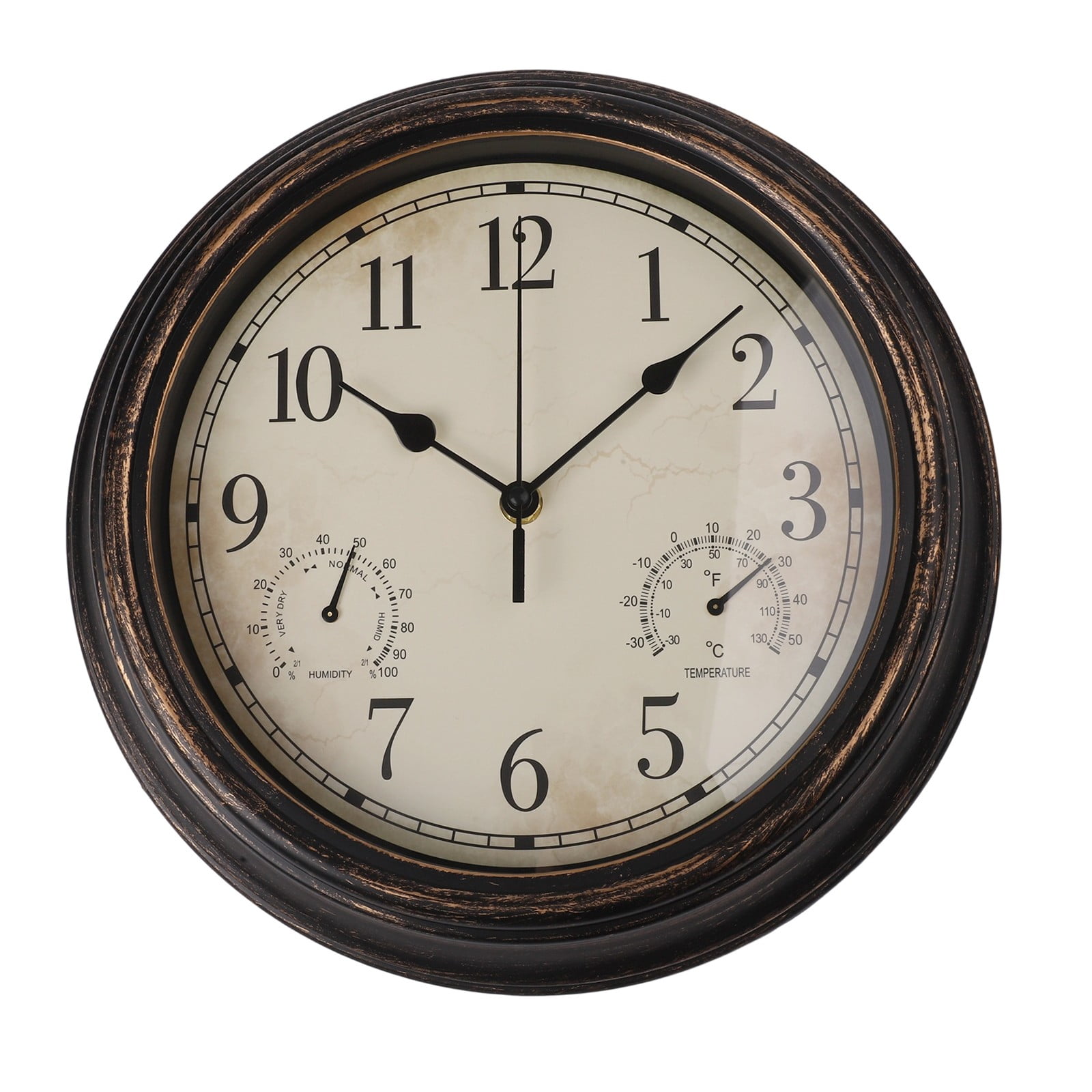 12'' Waterproof Wall Clock With Thermometer And Hygrometer For Garden ...