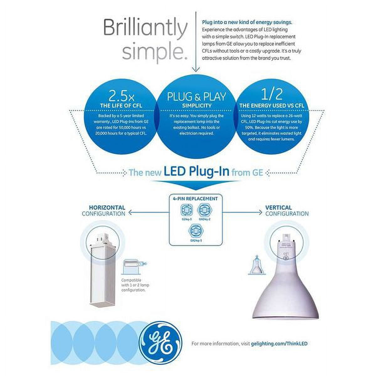 12 Watt LED Residential/Office 4 Pin Lamp - Walmart.com