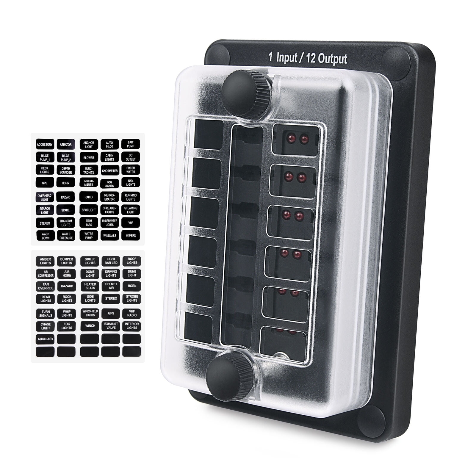 12-Way Blade Fuse Box with LED Indicator - 12V 32V Auto Marine ...