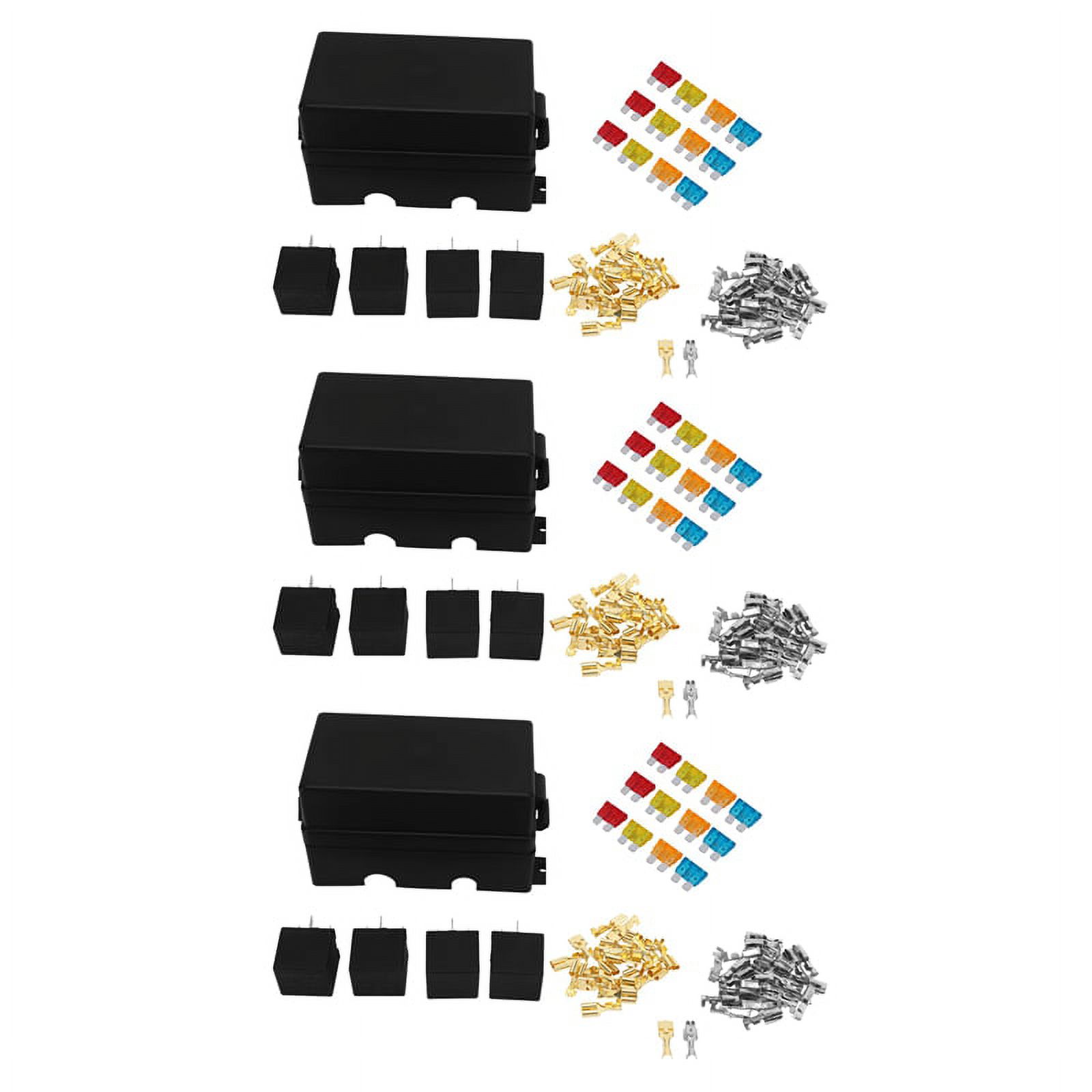 12 Way Blade Fuse Holder Box with Spade Terminals and Fuse 12PCS 4Pin ...