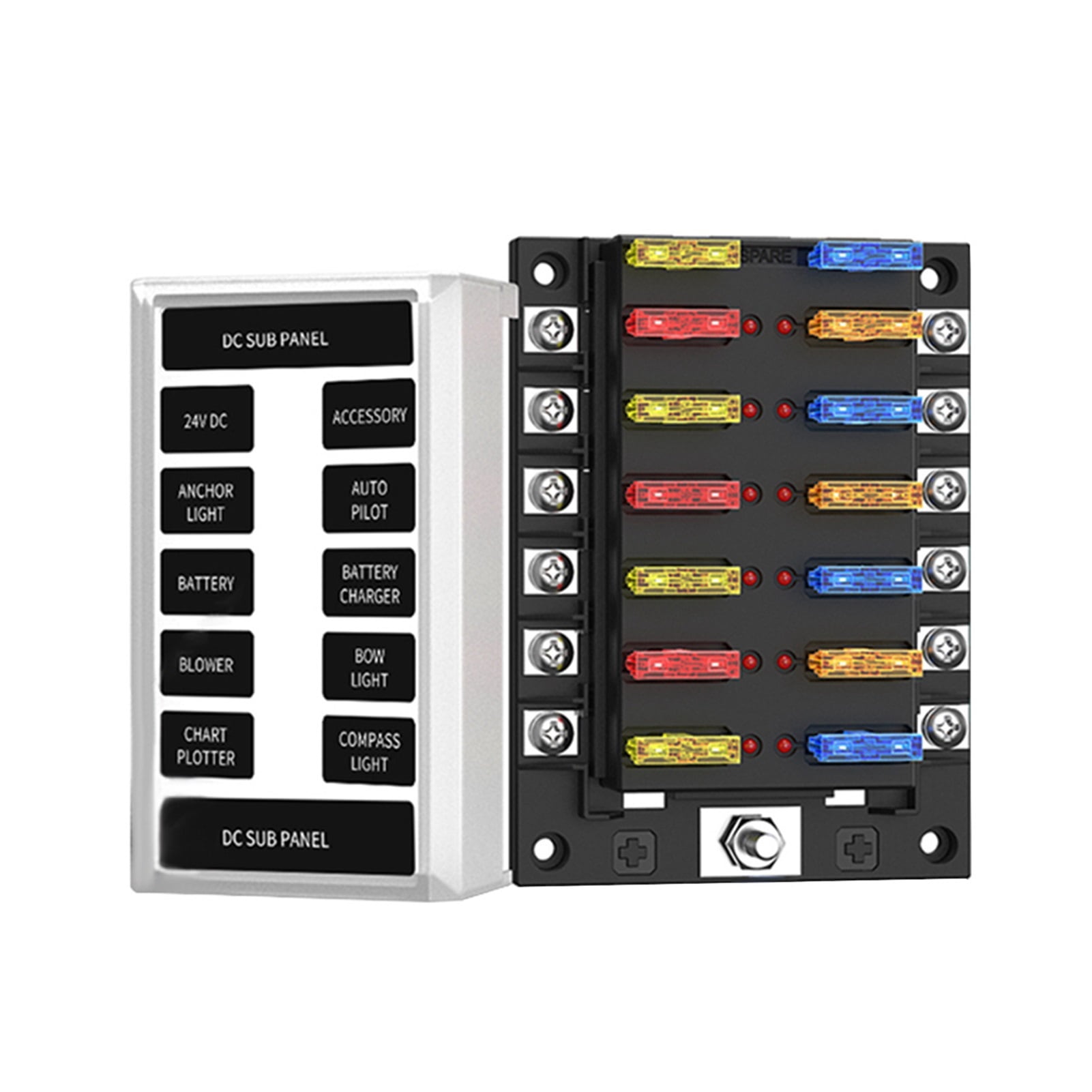 12 Way Fuse Box. Fuse Holder With Short Circuit Indicator Light, Fuse ...