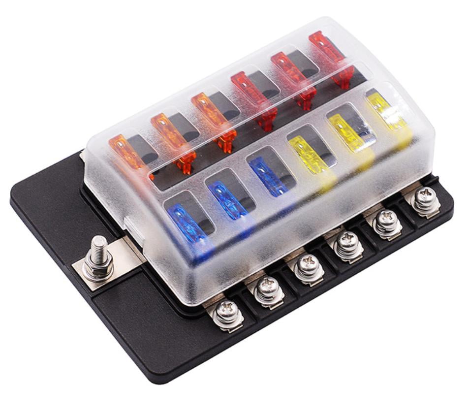 12-Way Universal 12-32V Fuse Box With LED Indicator For Automobiles ...