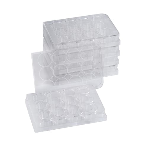 12-Well Polystyrene Cell Culture Plates with Lids, Individual Wrapped ...