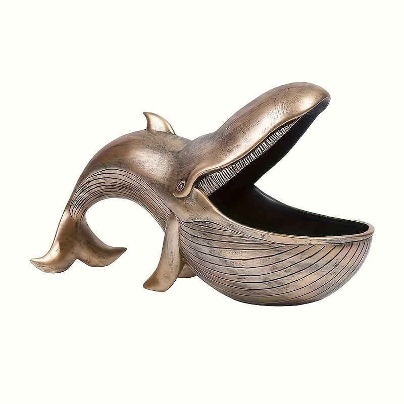 12'' Whale Statue, Resin Whale Figurine Fun Candy Dish Home Decor, Key ...