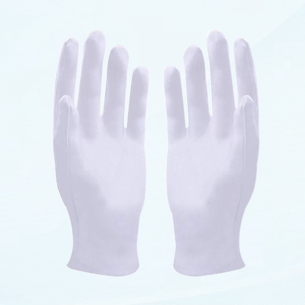 12 White Cotton Gloves Soft Lightweight Work Gloves for Cosmetic ...