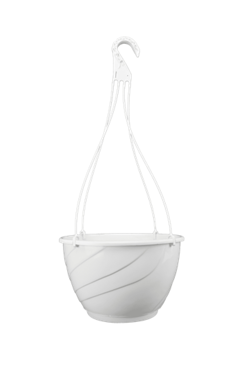 Landmark Plastic 12â€ White Hanging Baskets, Deco Swirl Design ...