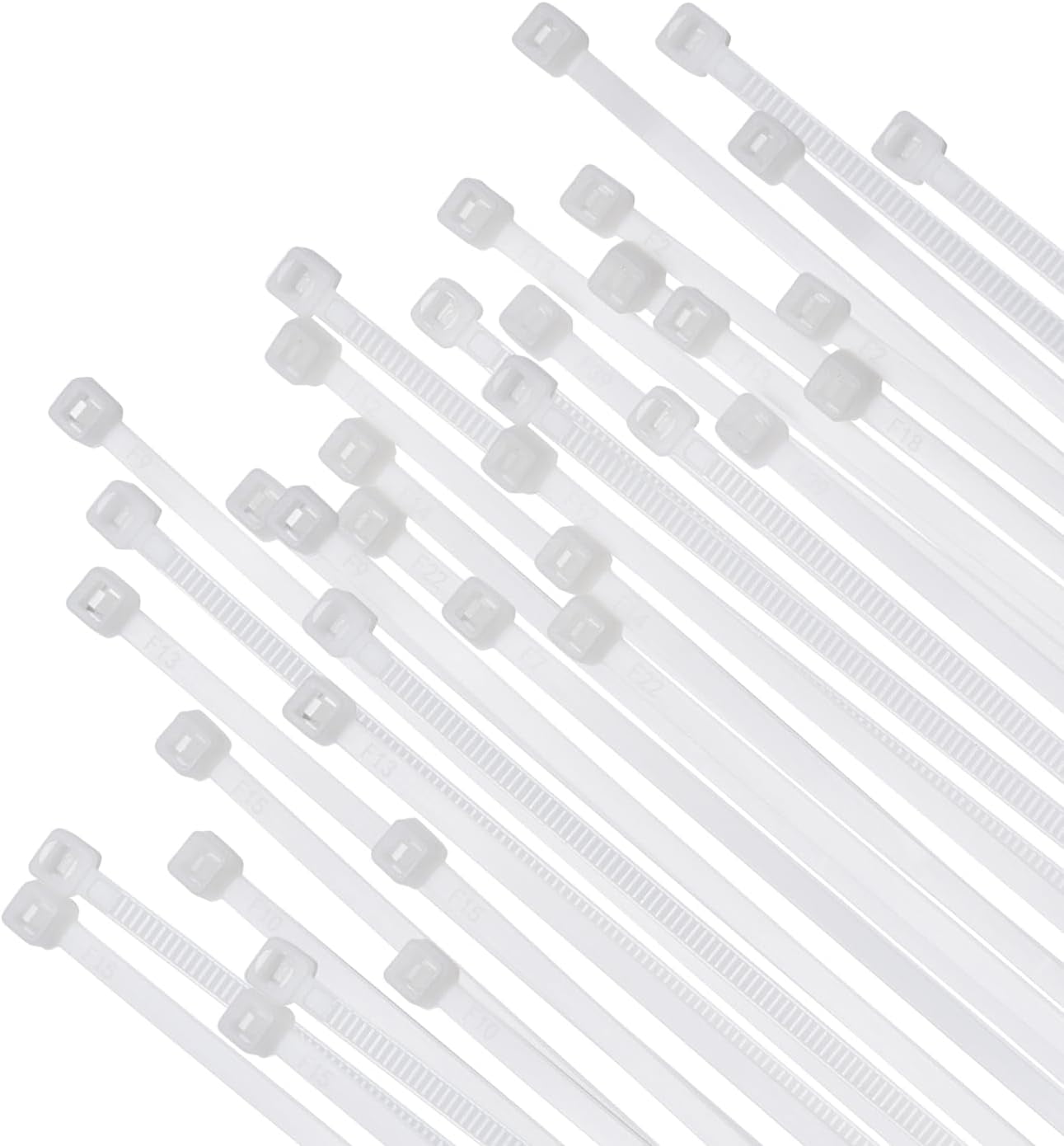 12" White Zip Cable Ties (100 Pack), 40lbs Tensile Strength, Heavy Duty ...
