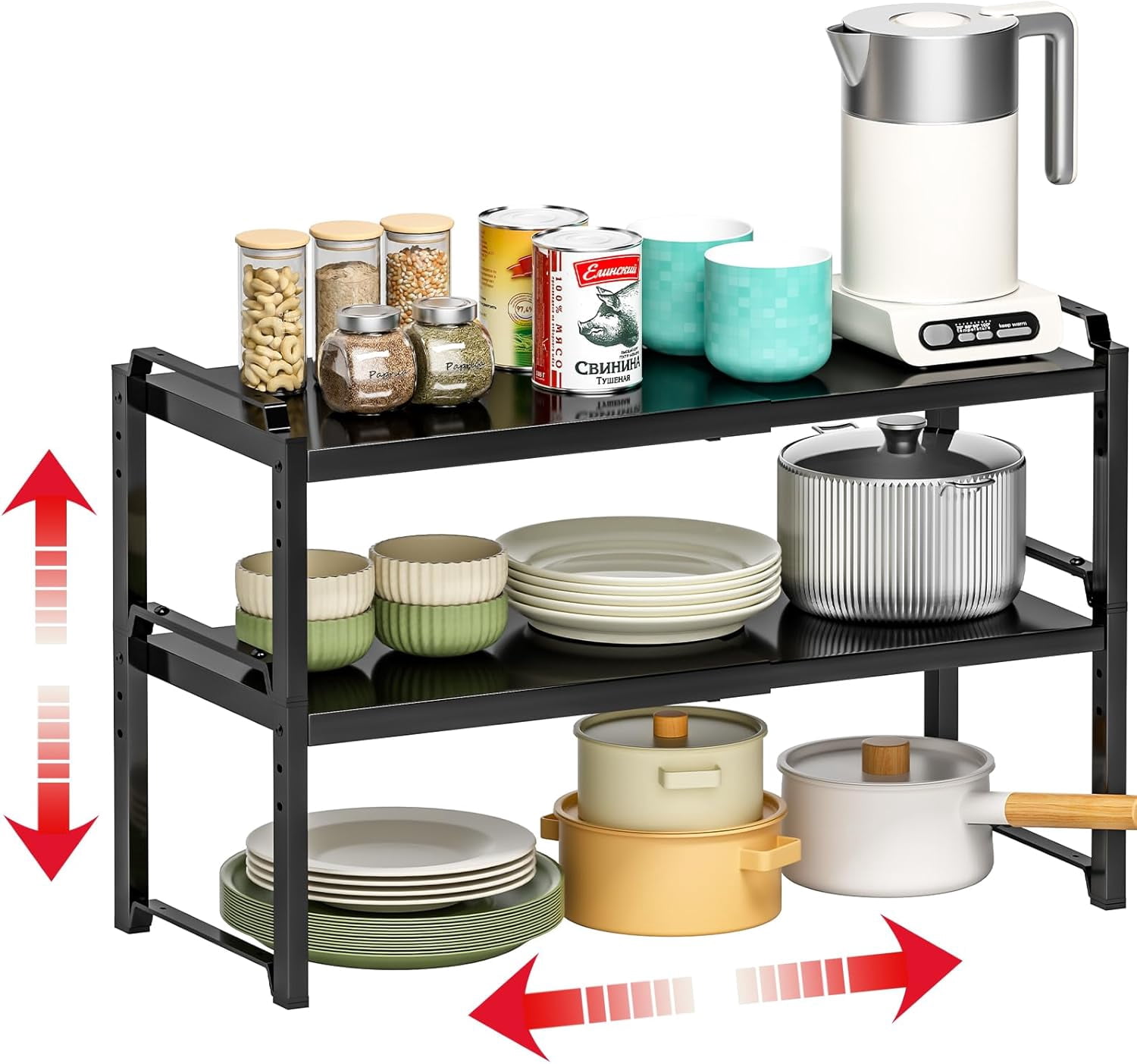 12" Wide 100LBS Loading-bearing Heavy Duty Kitchen Storage Shelf ...