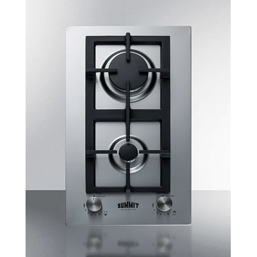 2-burner gas cooktop made in Italy w/15" wide trim kit in stainless ...