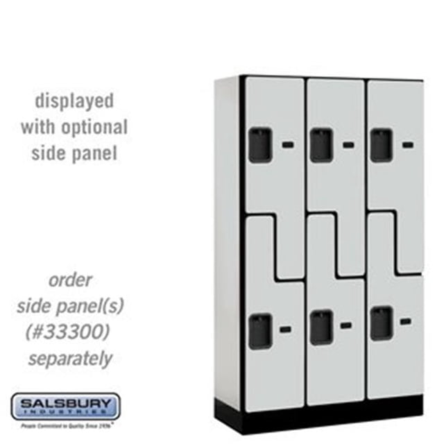 12" Wide Double Tier 'S' Style Designer Wood Locker - 3 Wide - 5 Feet ...