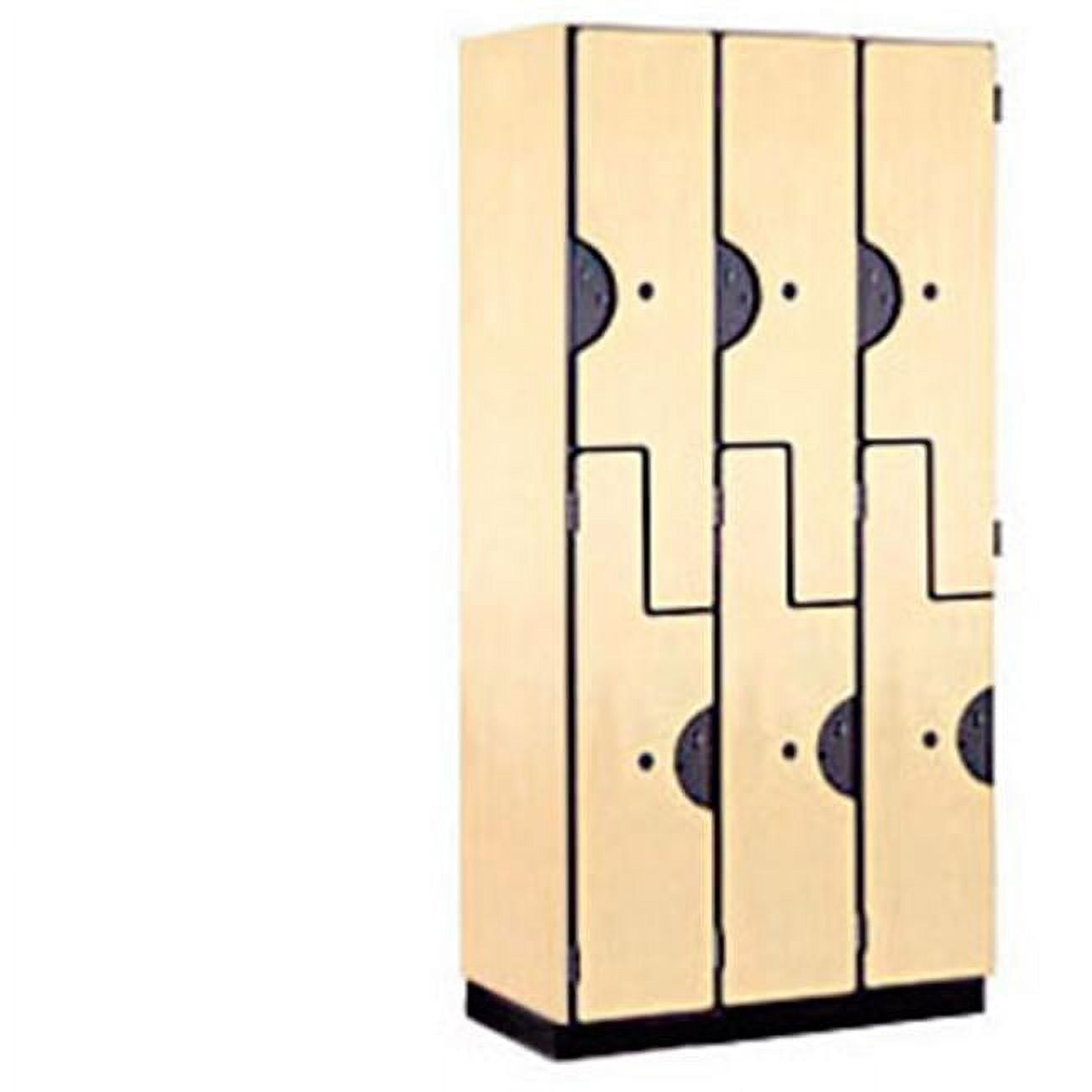 12" Wide Double Tier 'S' Style Designer Wood Locker - 3 Wide - 6 Feet ...