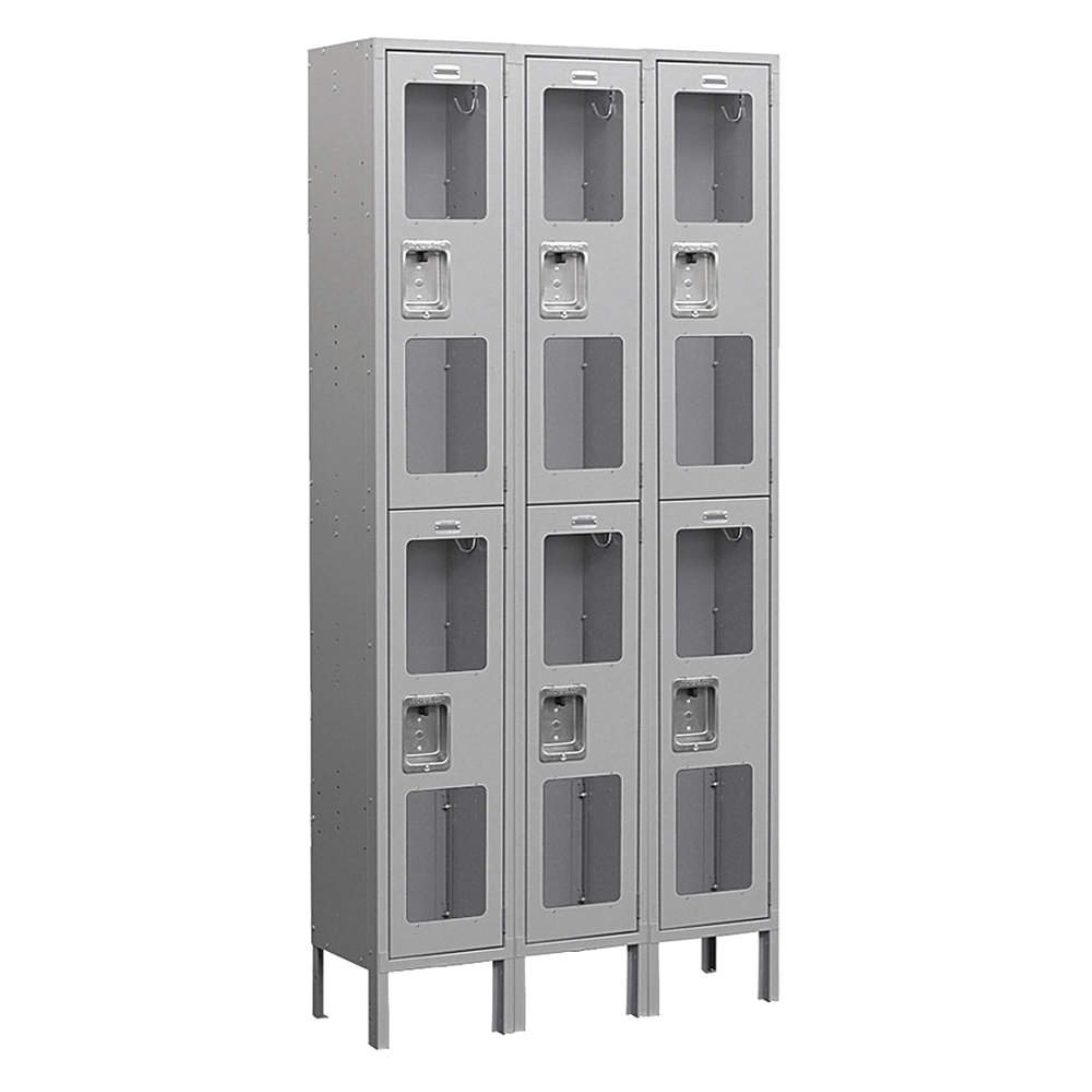 12" Wide Double Tier See-Through Metal Locker - 1 Wide - 6 Feet High ...