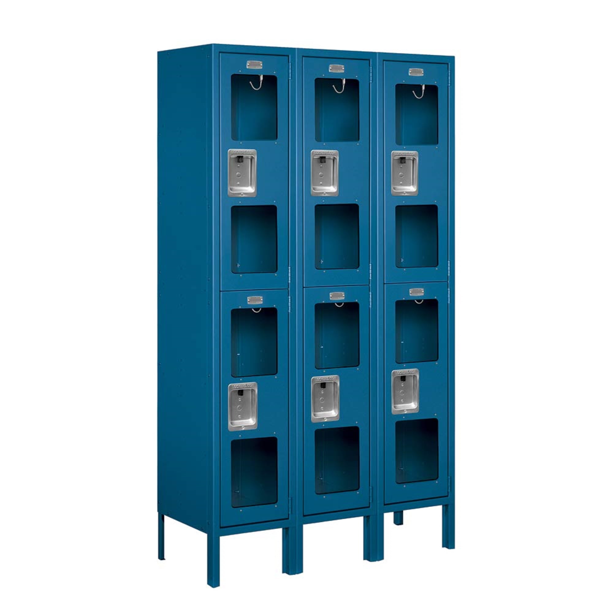 12" Wide Double Tier See-Through Metal Locker - 3 Wide - 5 Feet High ...