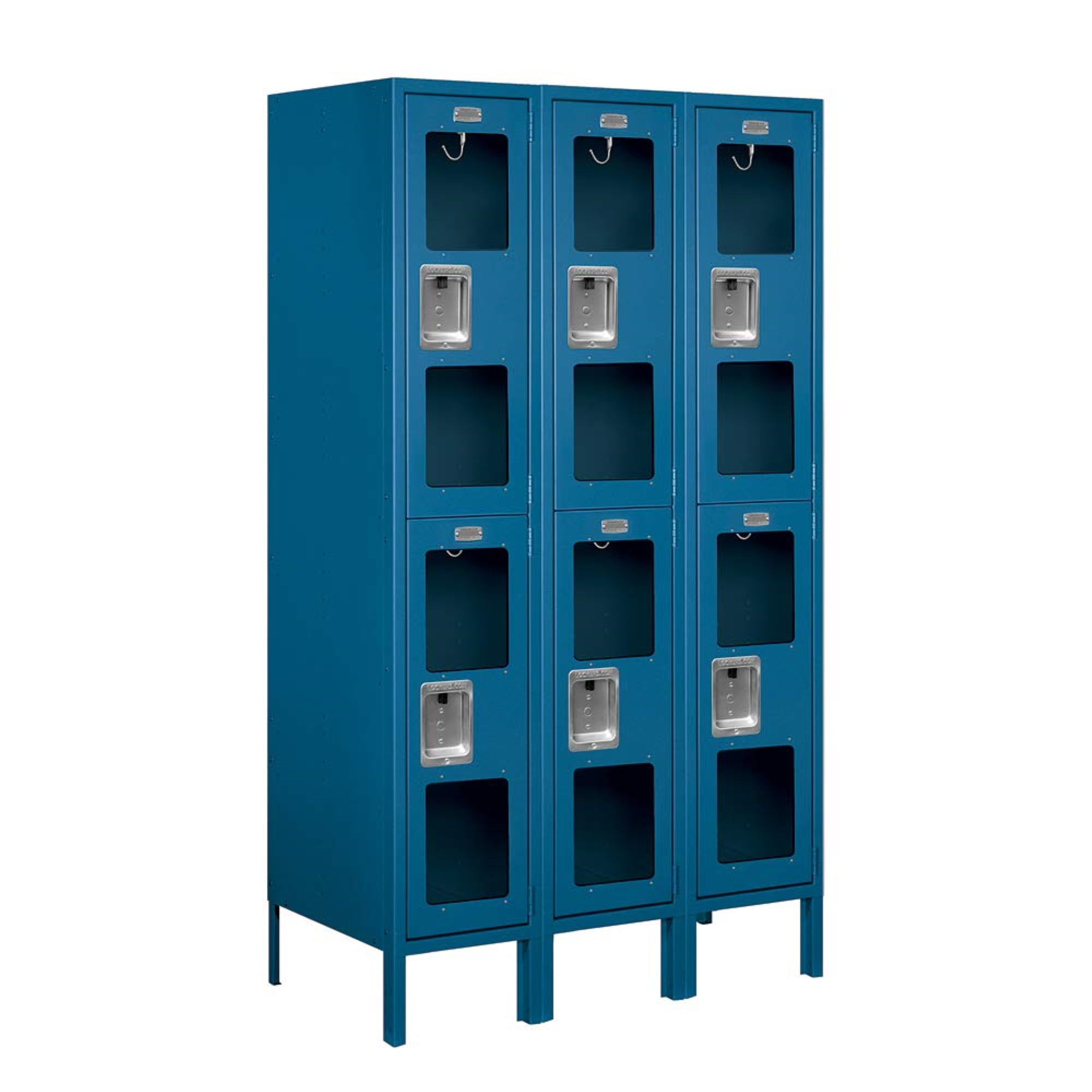 12" Wide Double Tier See-Through Metal Locker - 3 Wide - 5 Feet High ...