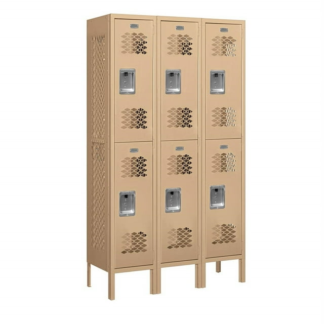 12" Wide Double Tier Vented Metal Locker - 3 Wide - 5 Feet High - 12 ...