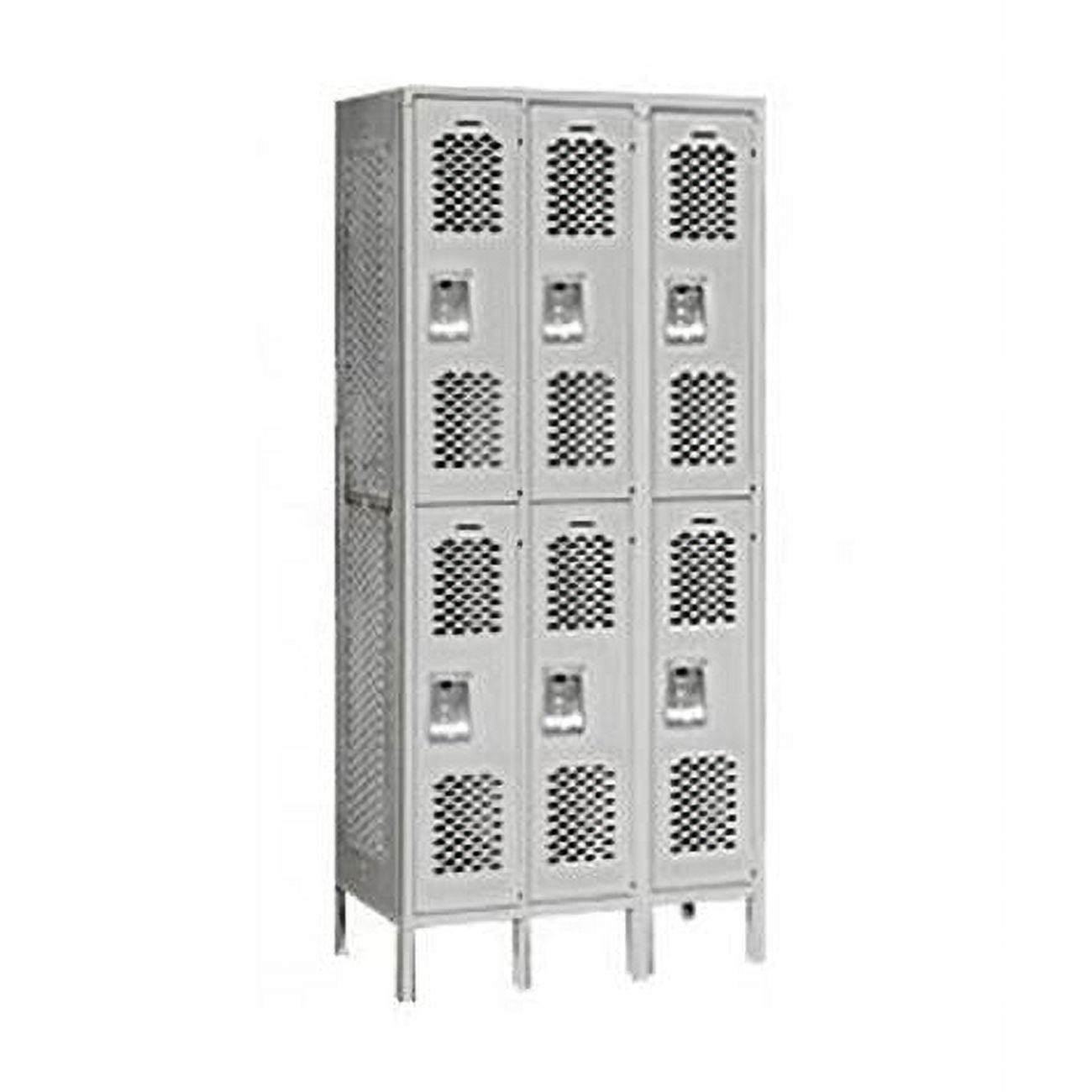 12" Wide Double Tier Vented Metal Locker - 3 Wide - 6 Feet High - 15 ...