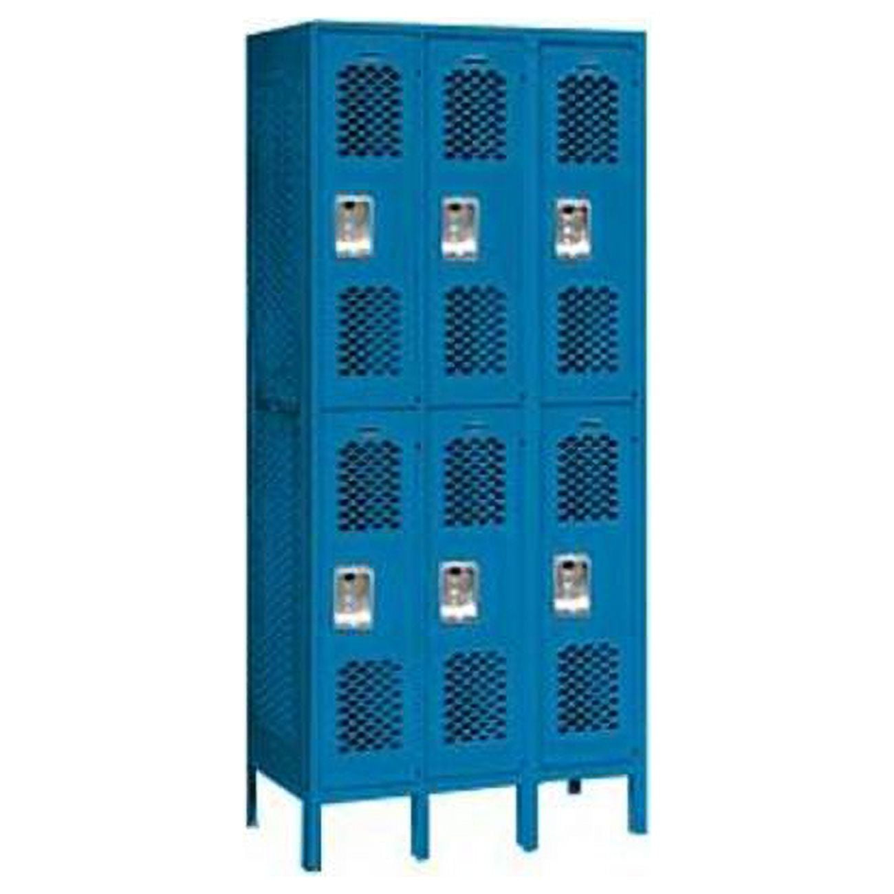 12" Wide Double Tier Vented Metal Locker - 3 Wide - 6 Feet High - 18 ...