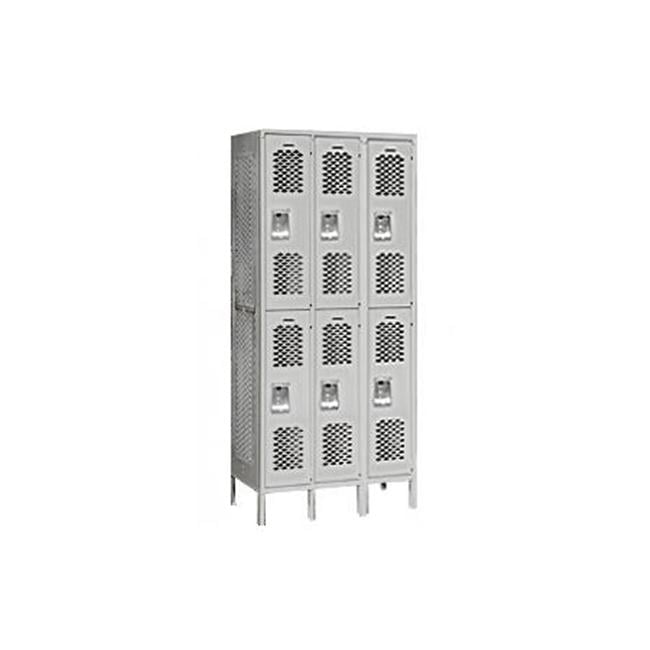12" Wide Double Tier Vented Metal Locker - 3 Wide - 6 Feet High - 18 ...