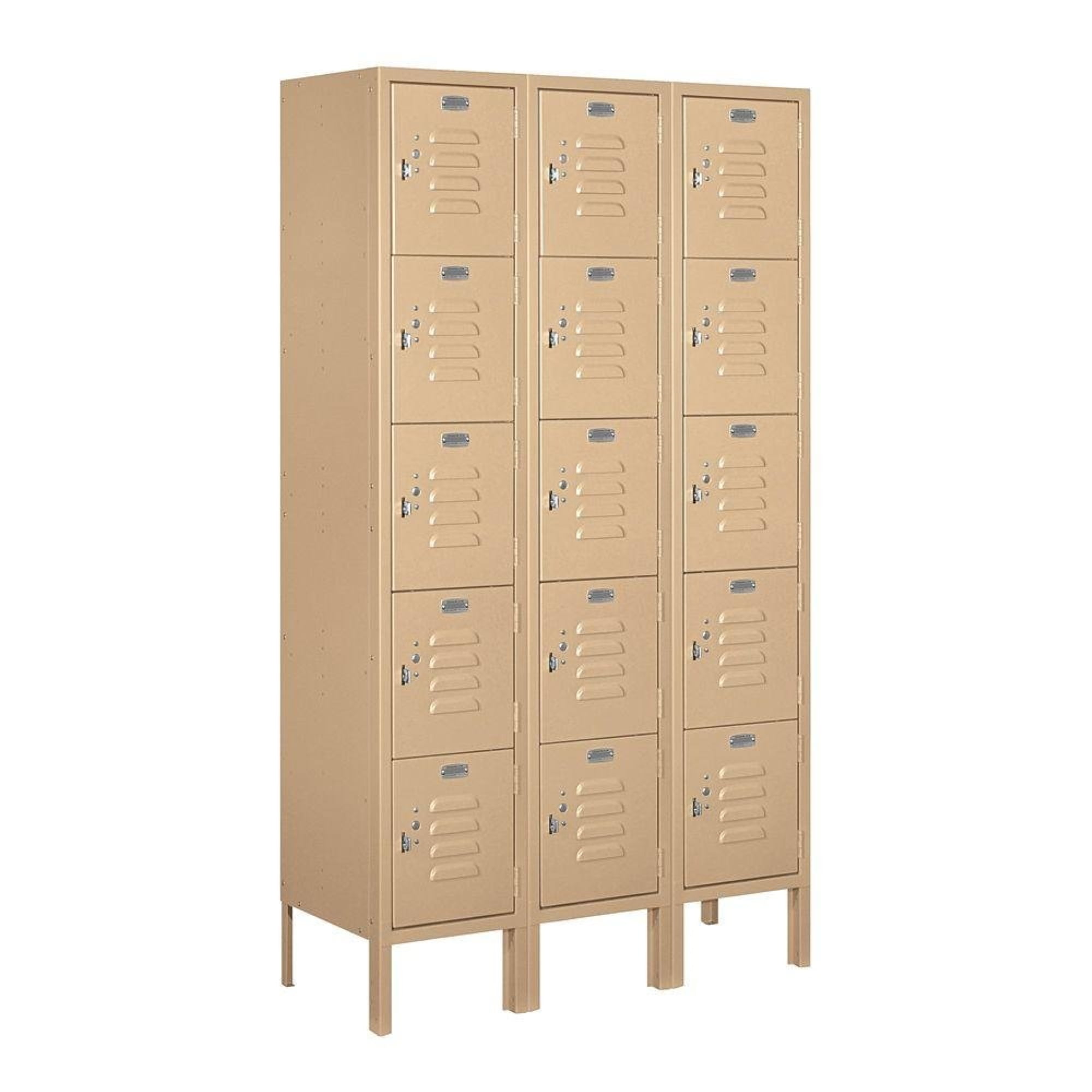 12" Wide Five Tier Box Style Standard Metal Locker - 3 Wide - 5 Feet ...