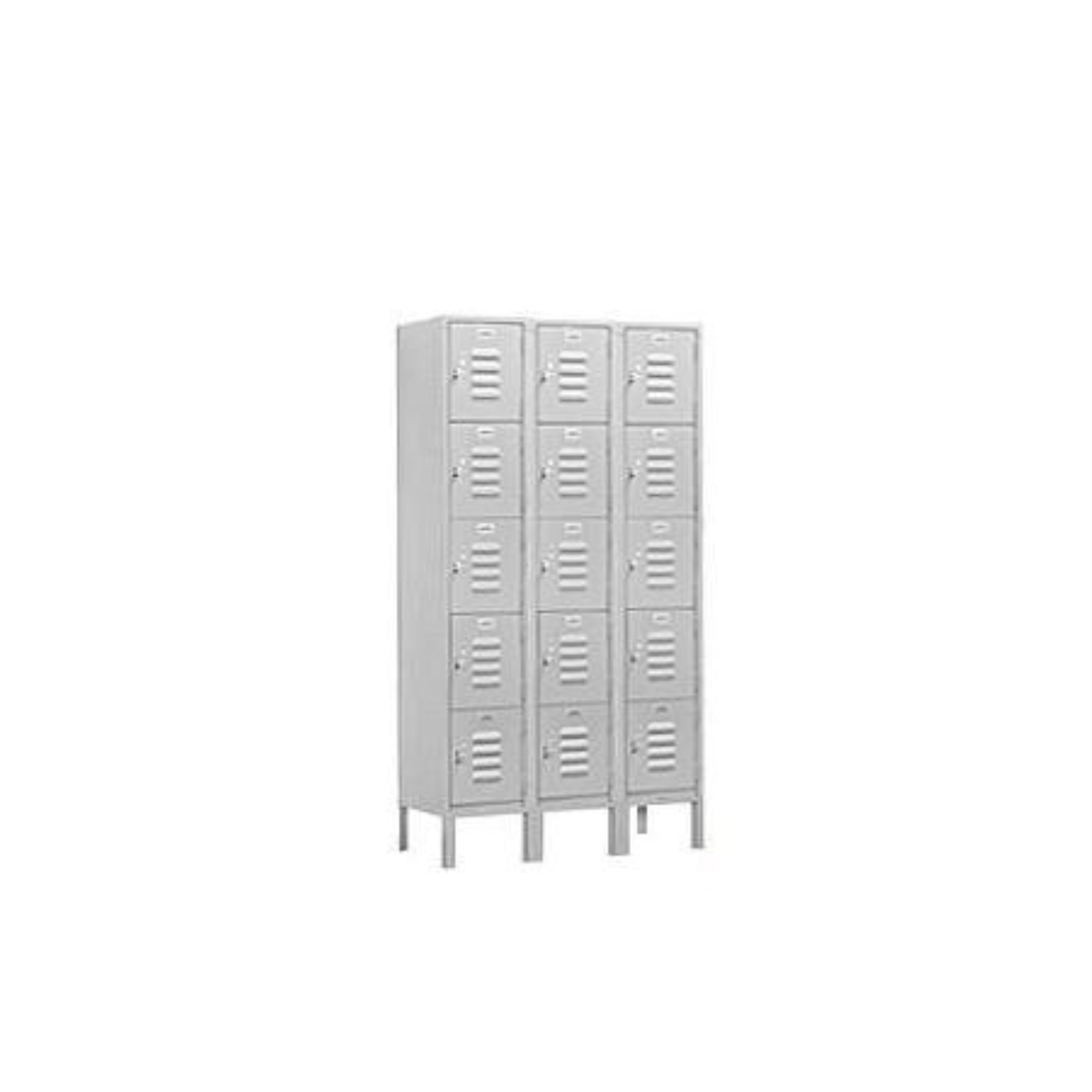 12" Wide Five Tier Box Style Standard Metal Locker - 3 Wide - 5 Feet ...