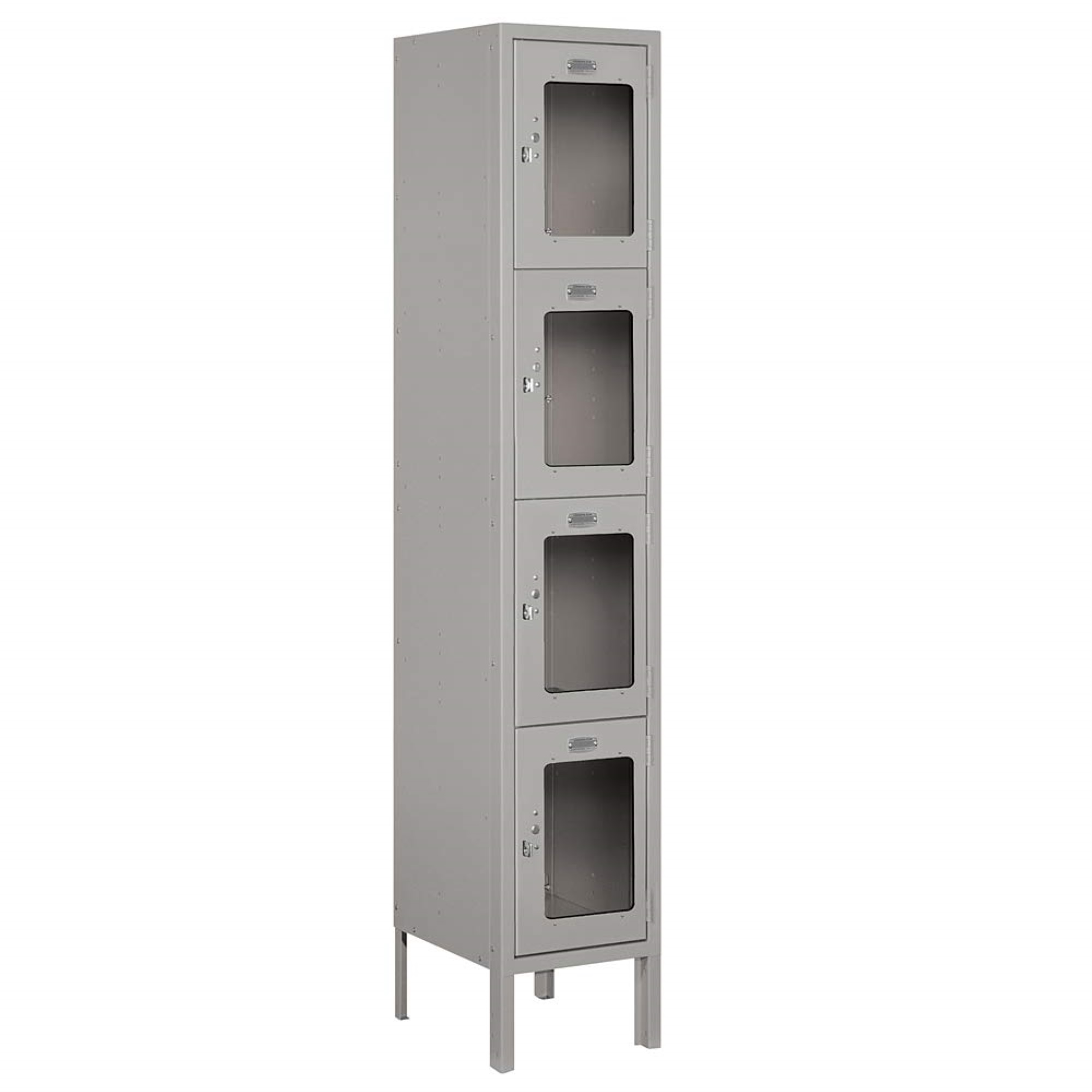 12" Wide Four Tier See-Through Metal Locker - 1 Wide - 5 Feet High - 12 ...